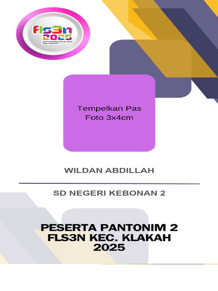 Kartu Peserta Pantomim 2 SD NEGERI KEBONAN 2 | PDF