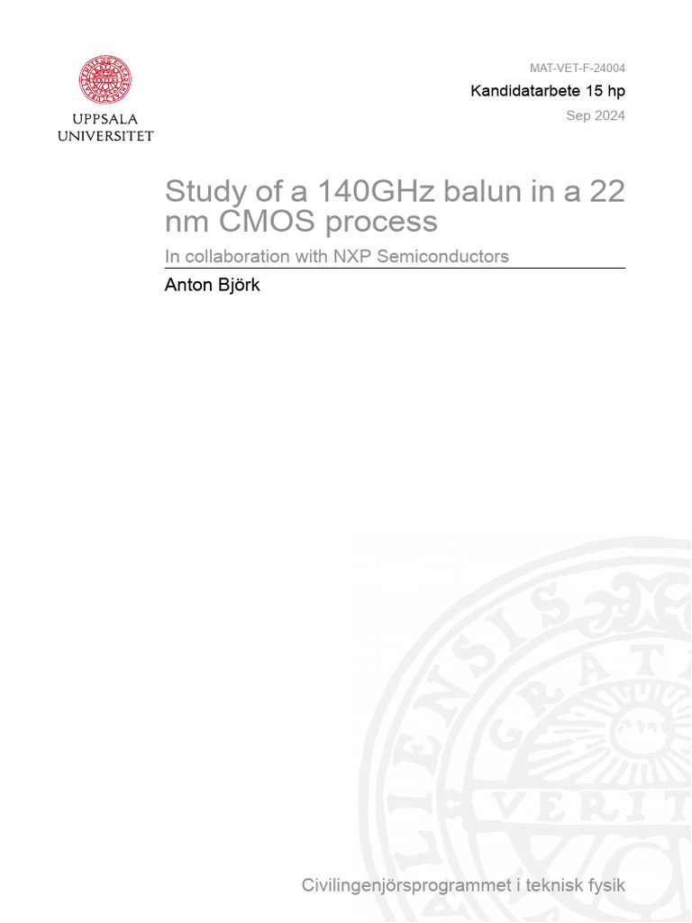 140GHz Balun Design in 22nm CMOS | PDF | Inductor | Inductance