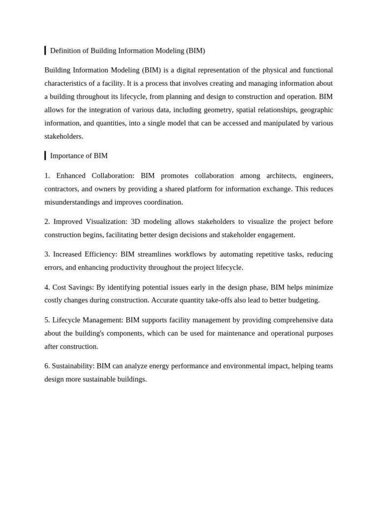 Definition of Building Information Modeling | PDF | Building ...