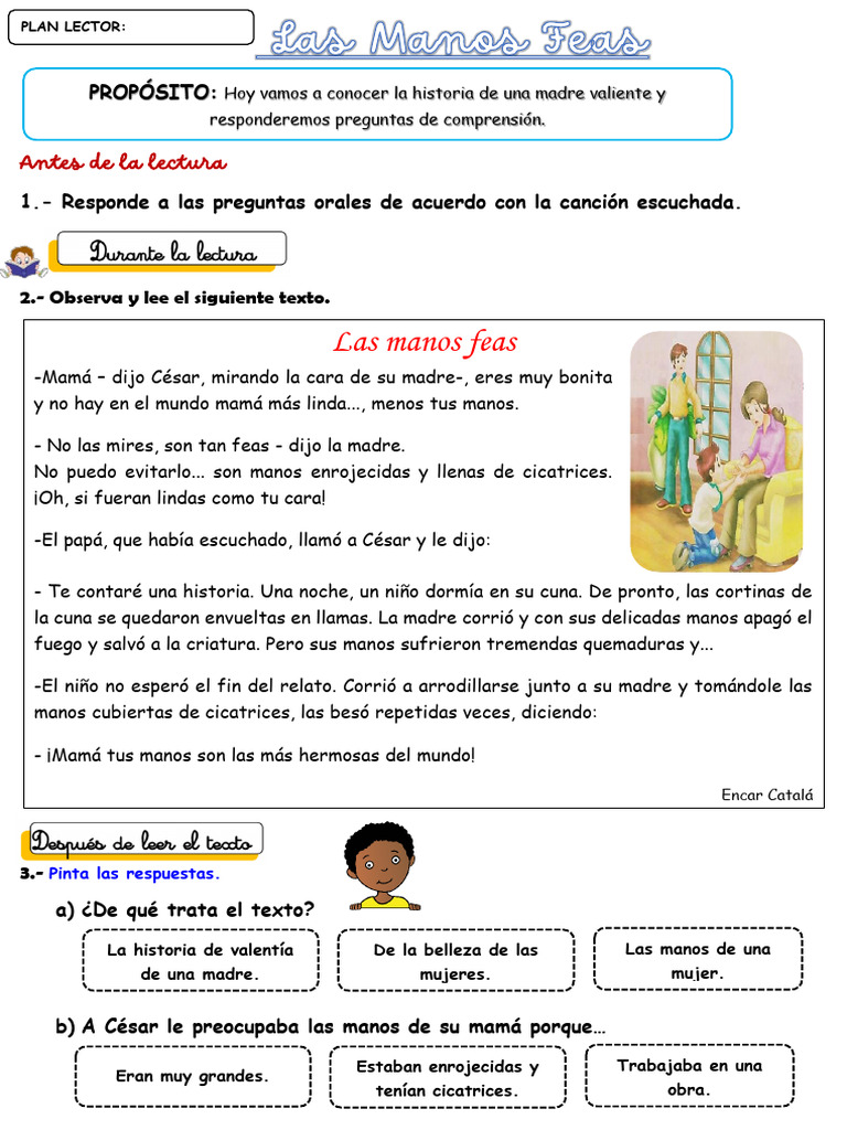 Ficha Plan - Sem 4 - Día 3 - Lector Las Manos Feas | PDF