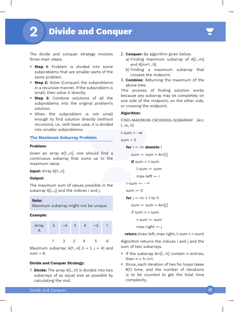 2. Divide and Conquer | PDF | Matrix (Mathematics) | Time Complexity
