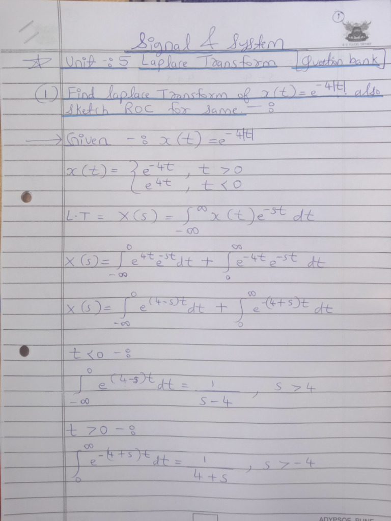 Signal and System Unit 5 (Question Bank) | PDF
