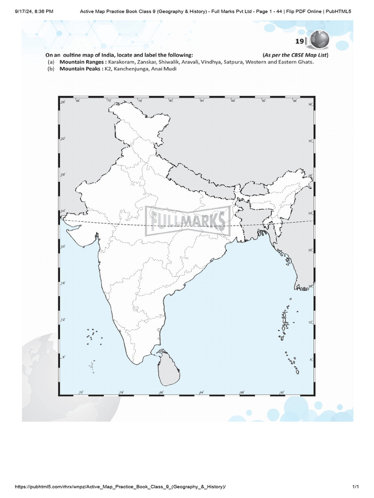 Active Map Practice Book Class 9 (Geography & History) - Full Marks PVT LTD - Page 1 - 44 - Flip ...
