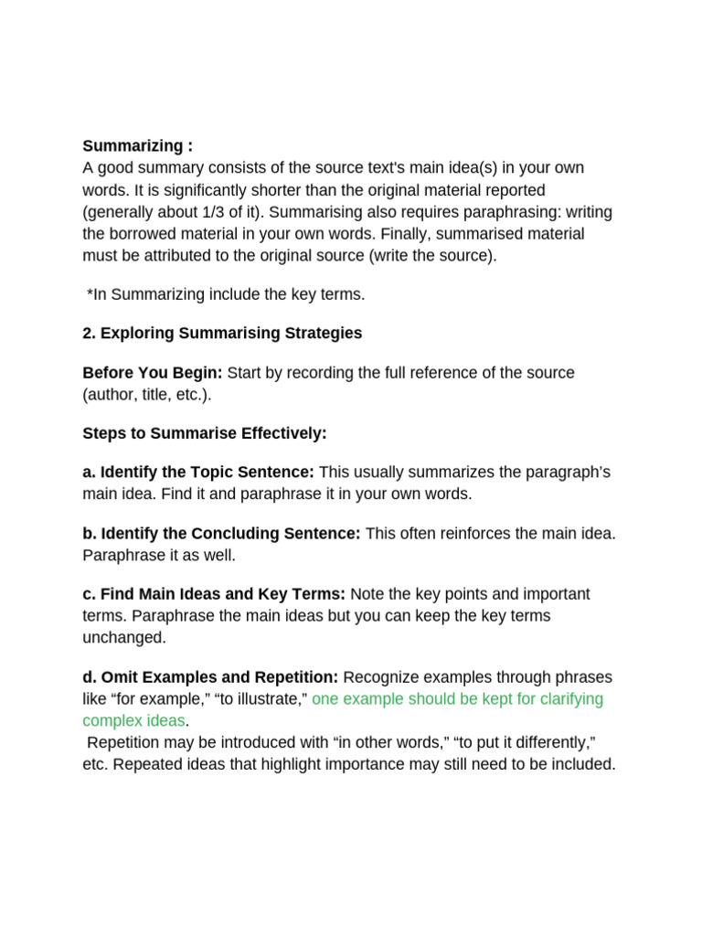 Summarizing Strategies of RS | PDF