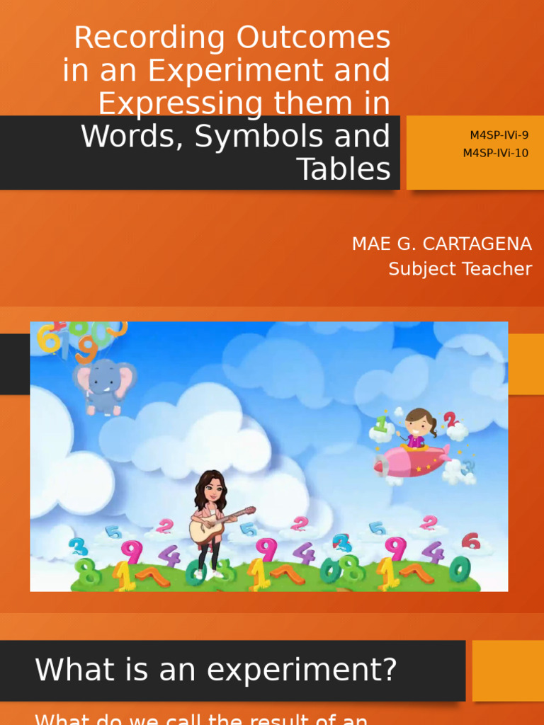 Recording Outcomes in An Experiment and Expressing Them | PDF | English Language | Linguistics