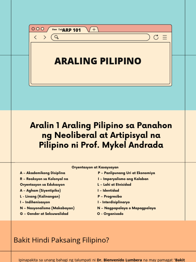ARP 101 Mga Pananaw at Lapit Sa Araling Pilipino | PDF