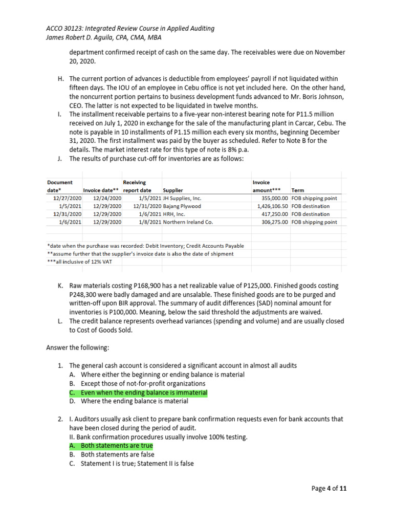 Auditing Evals Final Reviewer | PDF | Bonds (Finance) | Audit