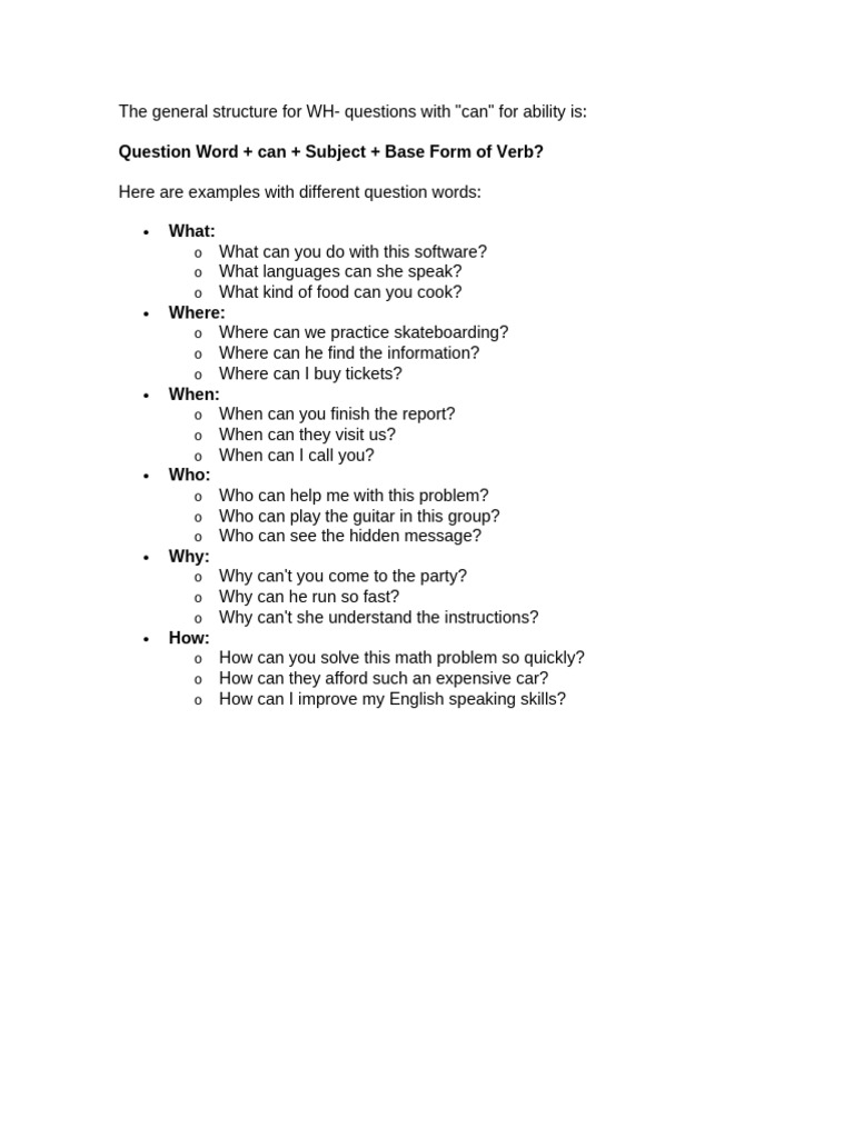 The General Structure For WH | PDF