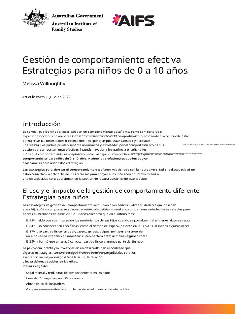 Manejo de Comportamiento | PDF | Comportamiento | Autorregulación emocional