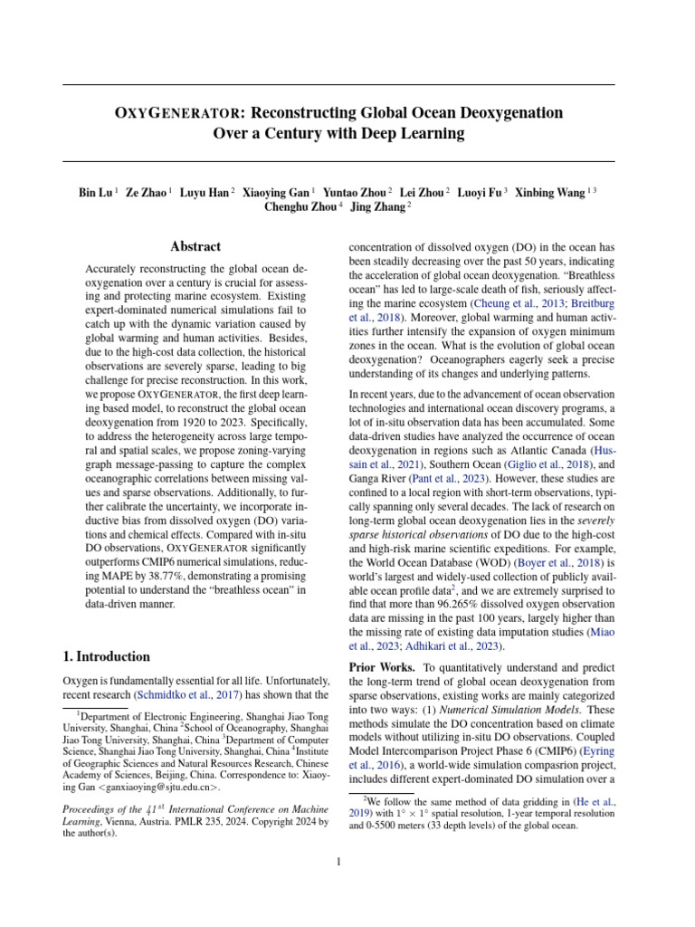 O G: Reconstructing Global Ocean Deoxygenation Over A Century With Deep ...