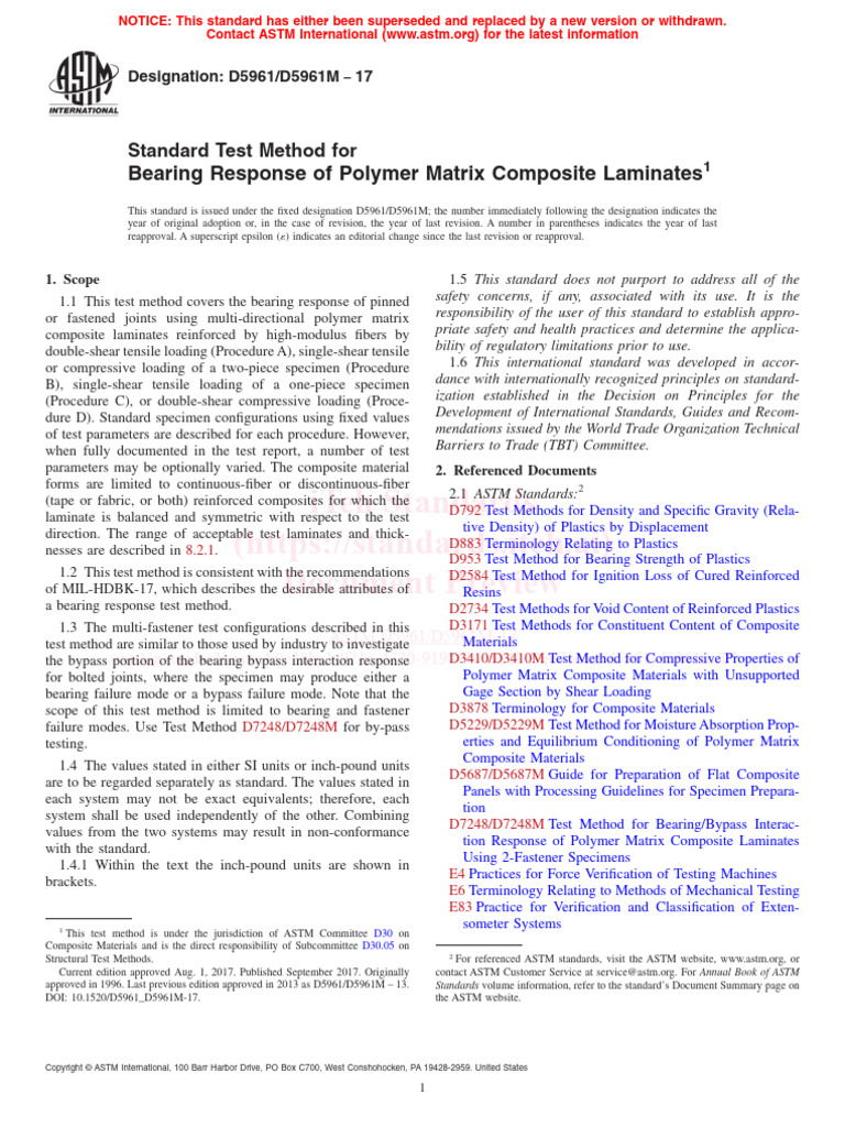 ASTM D5961 Bearing Response Test | PDF | Deformation (Engineering ...