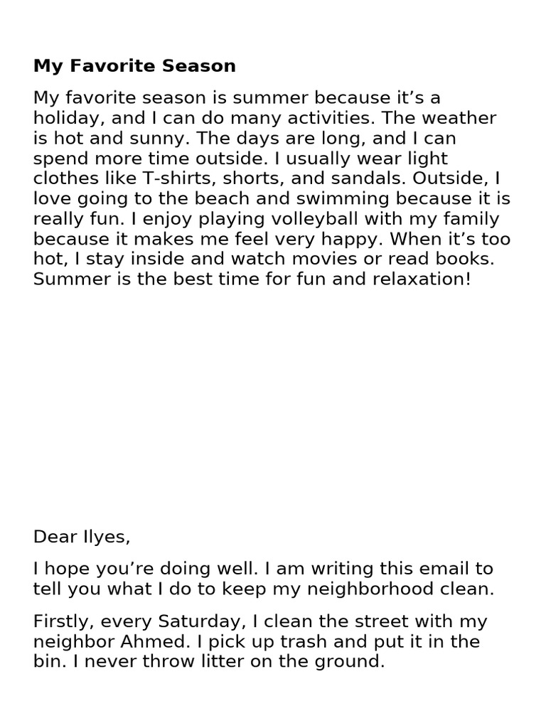 My Favorite Season | PDF