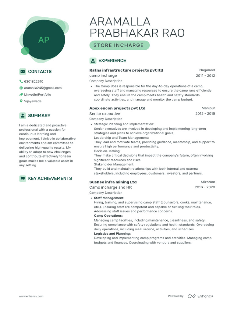 Aramalla Prabhakar Rao Resume | PDF | Strategic Planning | Business