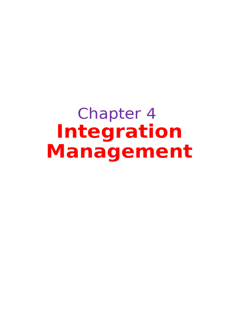 Integration Management | PDF | Project Management | Knowledge