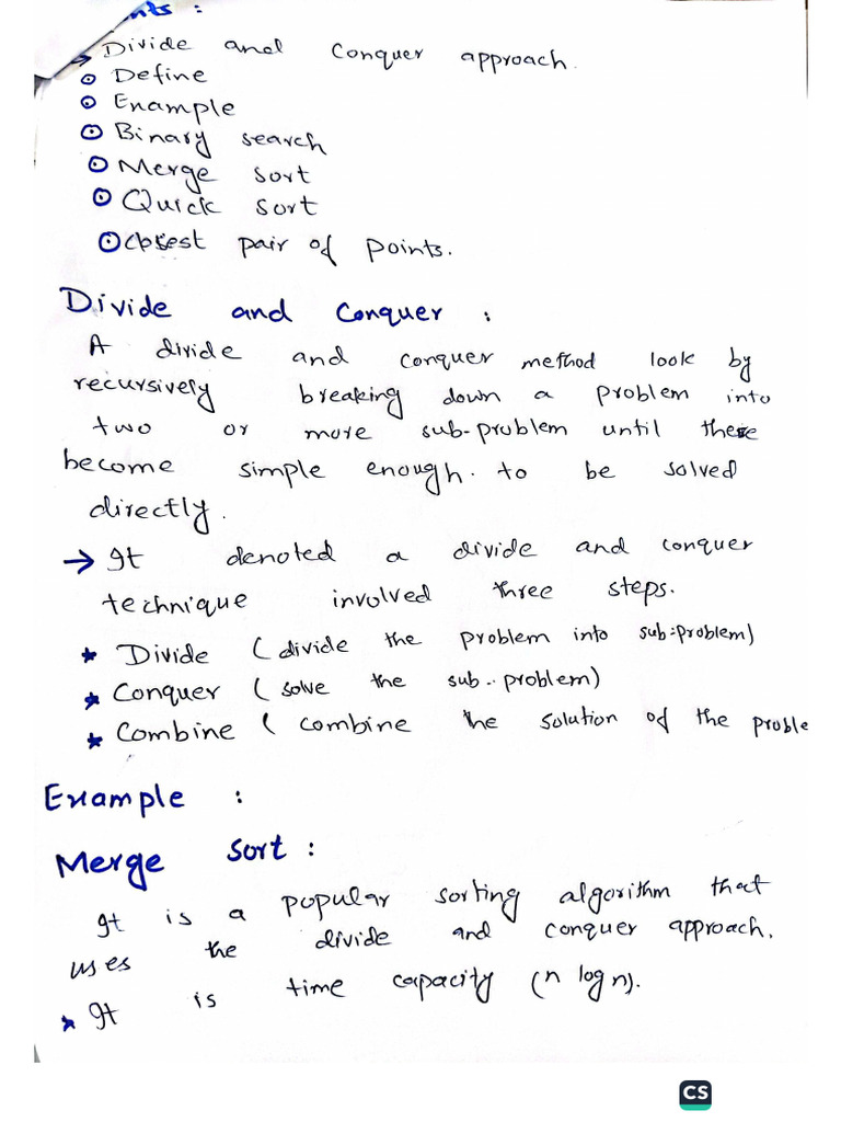 Divide and conquer approach with eg. | PDF
