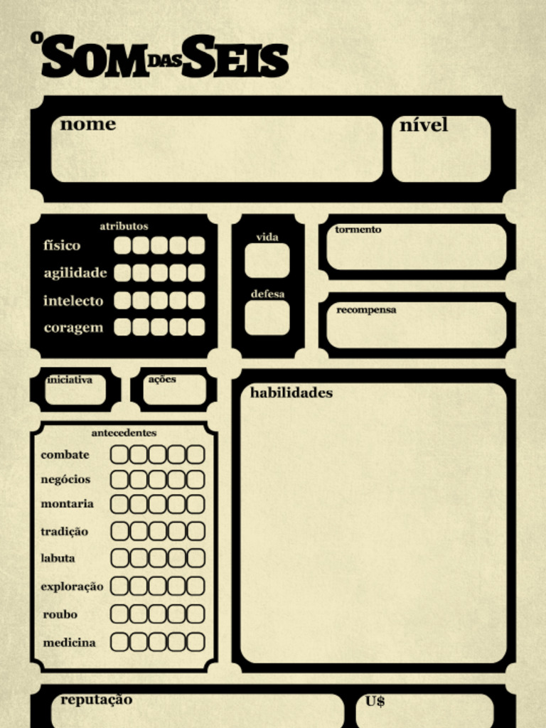 Ficha RPG Velho Oeste | PDF