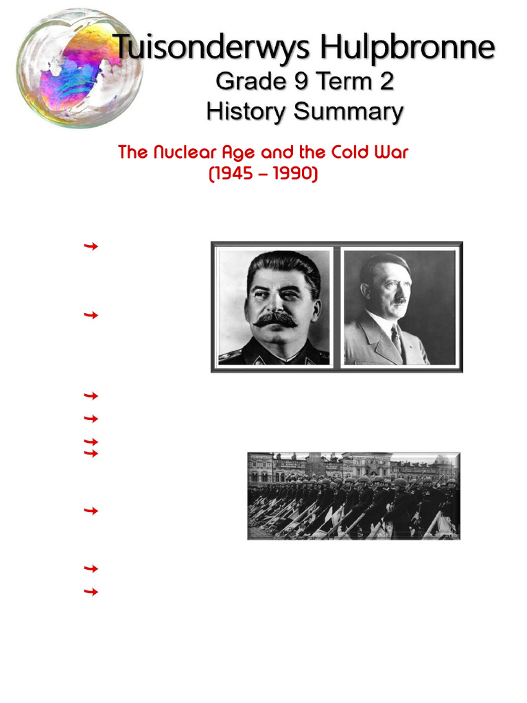 Grade 9 Term 2 History Summary | PDF | Cold War | Surrender Of Japan
