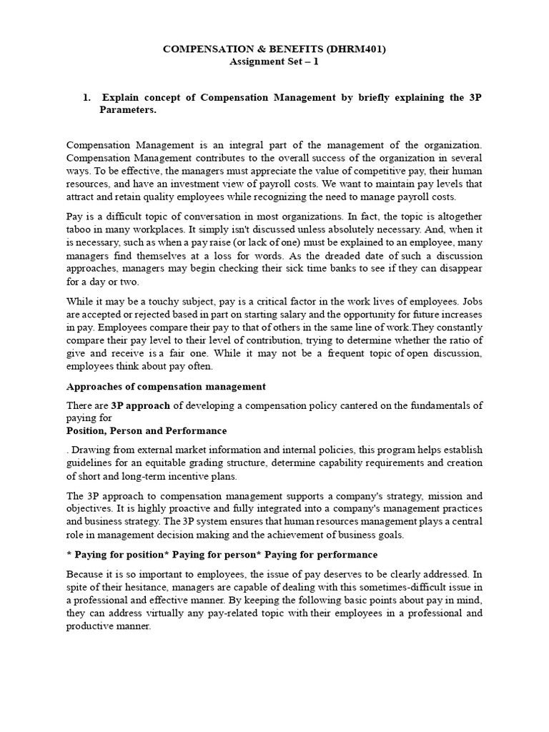 Understanding Compensation Management | PDF | Employment | Compensation ...