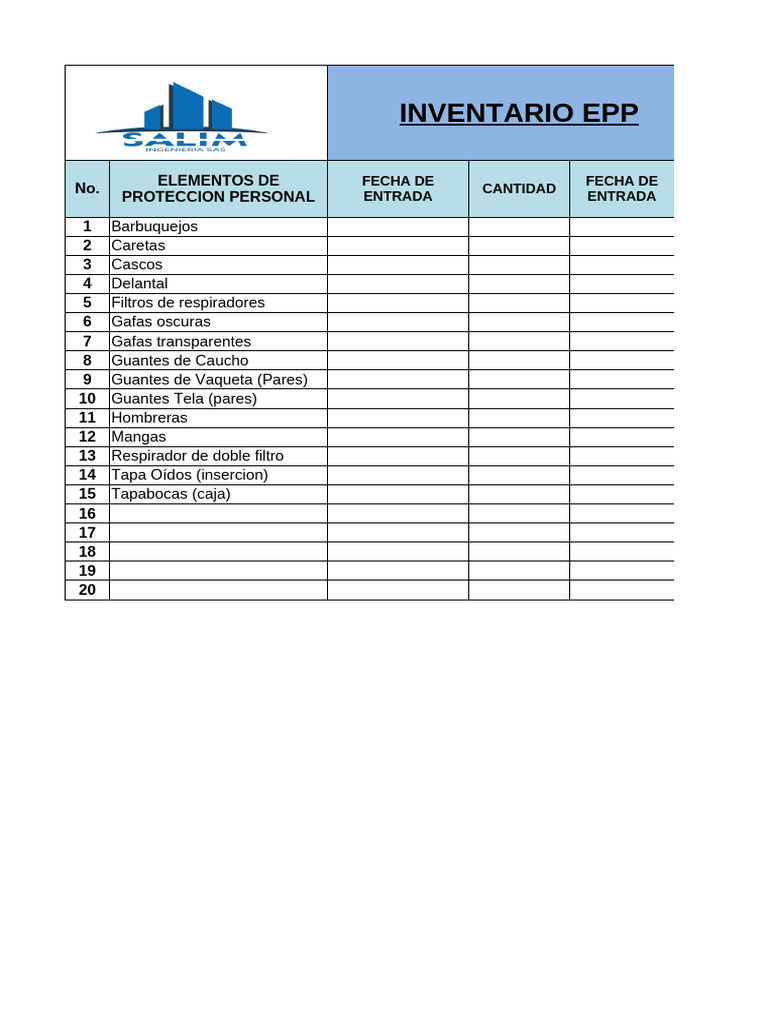Inventario EPP | PDF