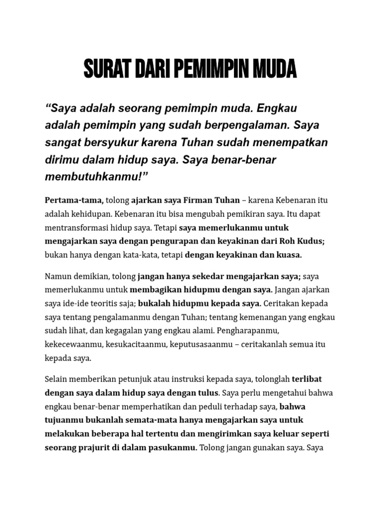Surat Dari Pemimpin Muda v2.0 | PDF