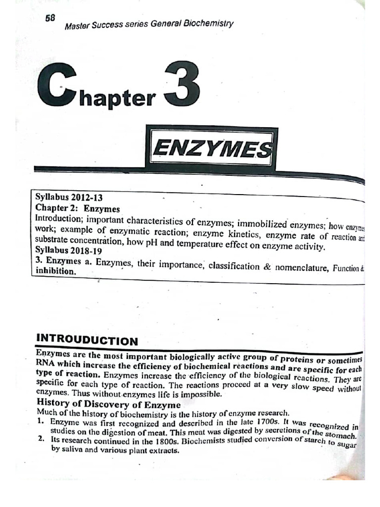 Enzymes Complete Chapter | PDF