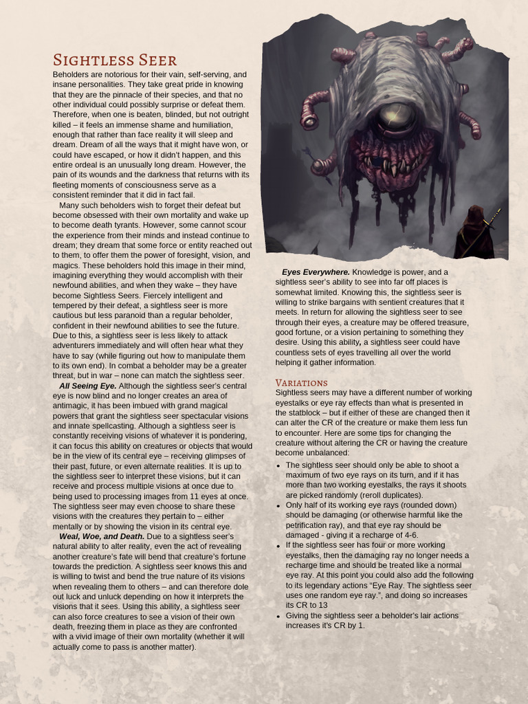 Correos Electrónicos (Creature) Sightless Seer - StatPage | PDF