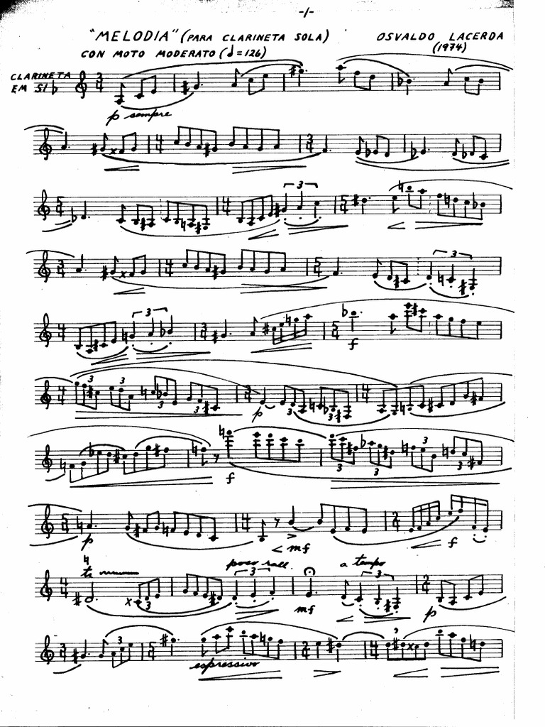 Lacerda, Osvaldo - Melodia - Versão Manuscrita | PDF