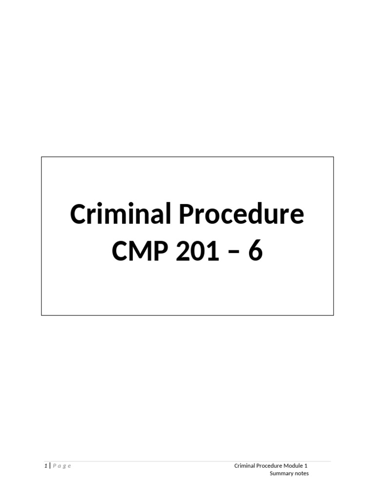 CIP2601 Notes English CMP Module 1 2009 2010 | PDF | Appeal | Criminal ...