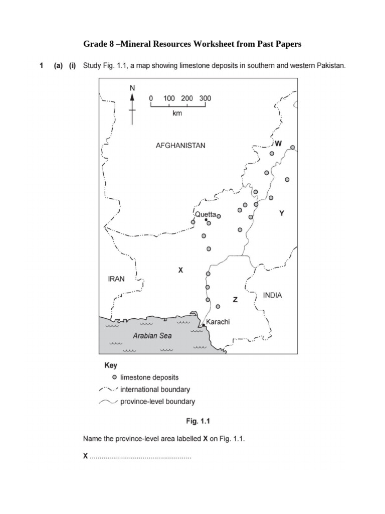Mineralresourcesworksheet | PDF