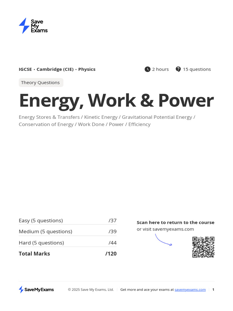 1 7 Energy Work and Power hs75jPDv7WmmkPZS | PDF | Force | Kinetic Energy