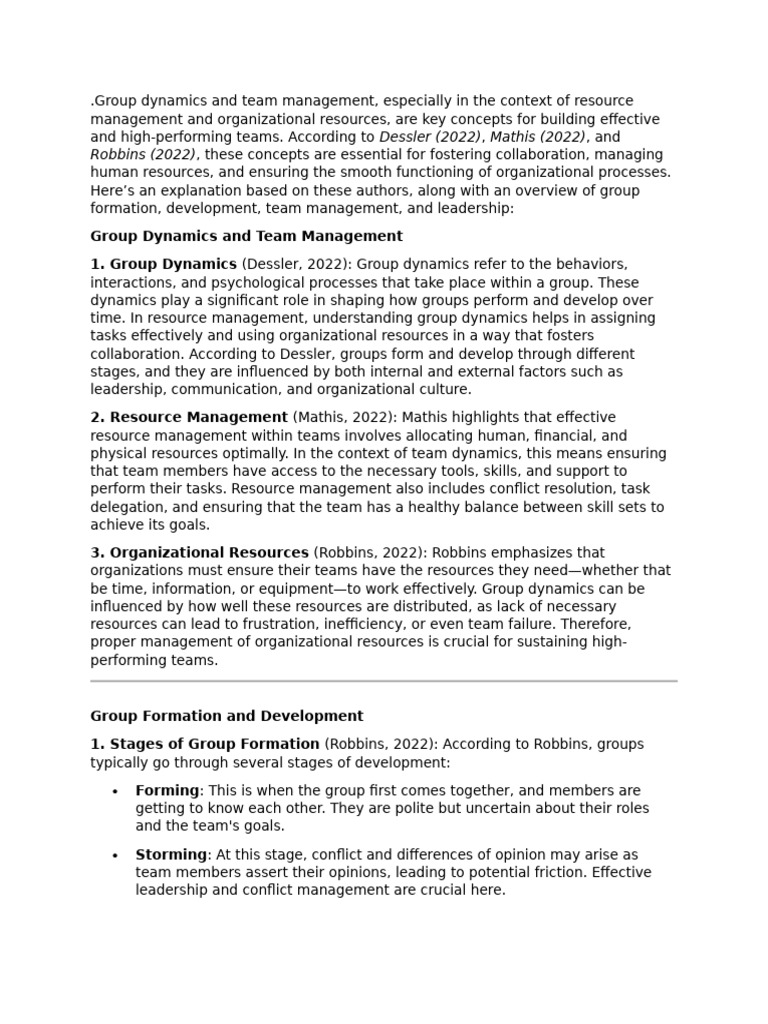 Group Dynamics and Team Management | PDF | Leadership | Motivation