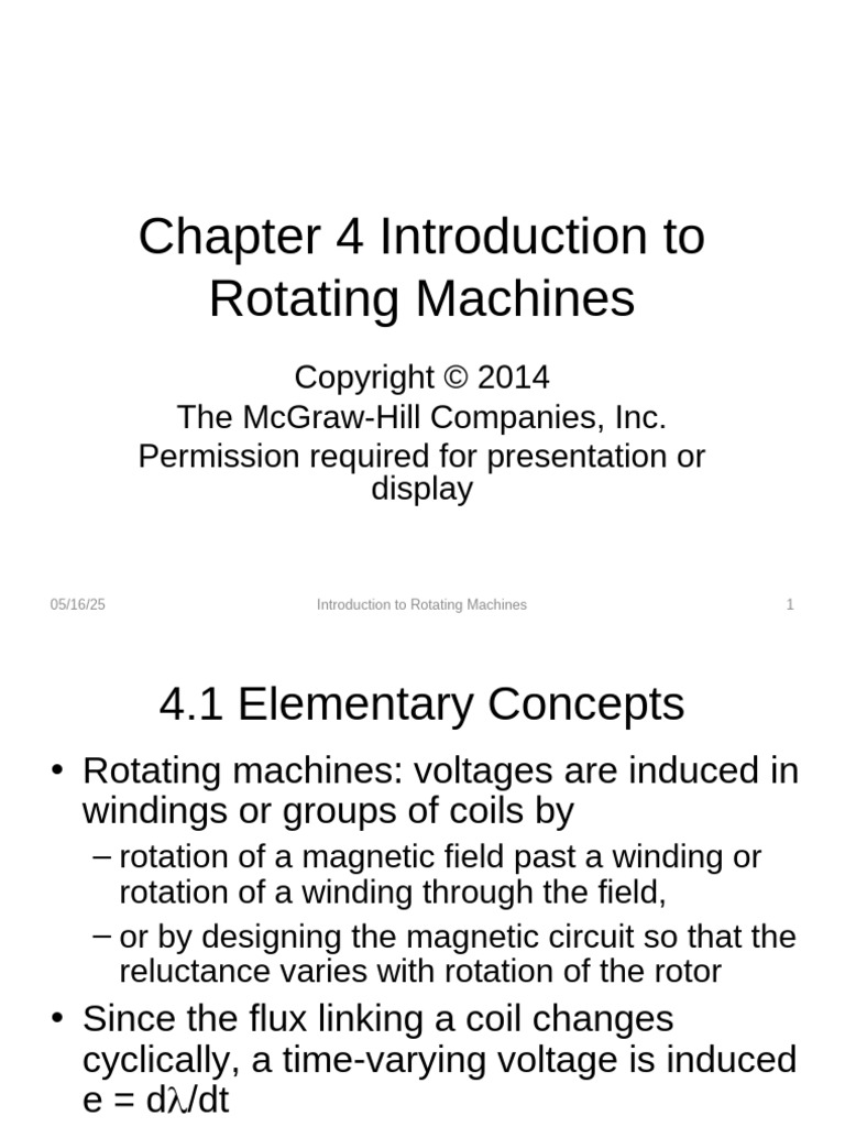 Chapter 4 Introduction To Rotating Machines | PDF | Electric Motor ...