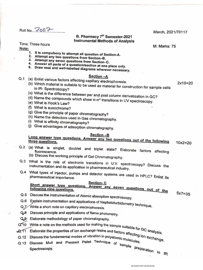 7th Sem Question Paper | PDF