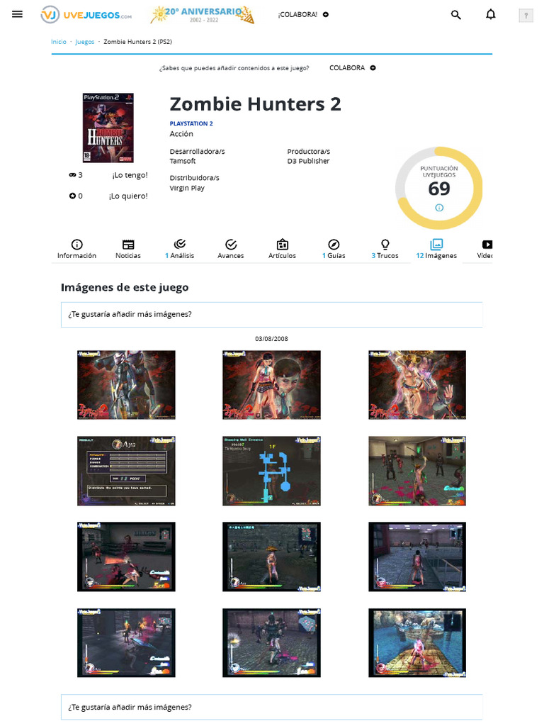 Trucos para Zombie Hunters 2 (PS2) | PDF | Juego de azar | Videojuegos