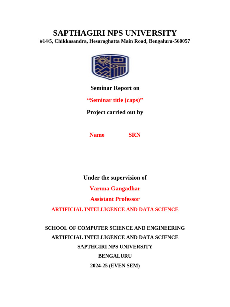 Ipr Seminar Report Format | PDF