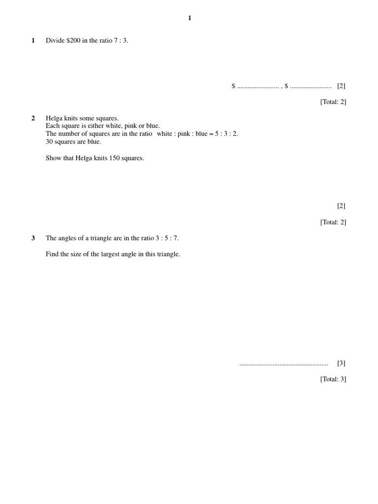 Igcse Ratio Practice Questions Pdf Elementary Mathematics Elementary Geometry