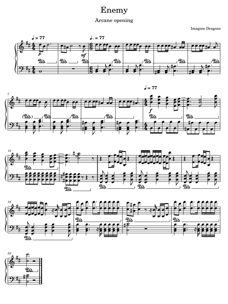 Imagine Dragons - Arcane Theme Song | PDF