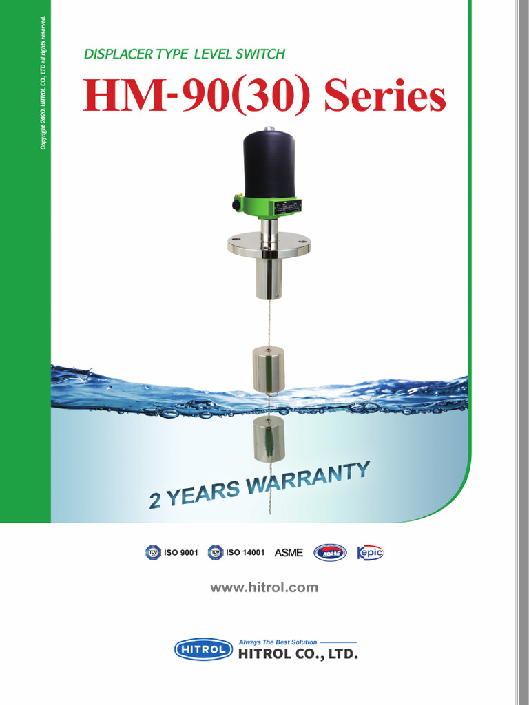 Catalog-HITROL-Level Instrument-Displacer Type Level Switch-HM-90 (30 ...