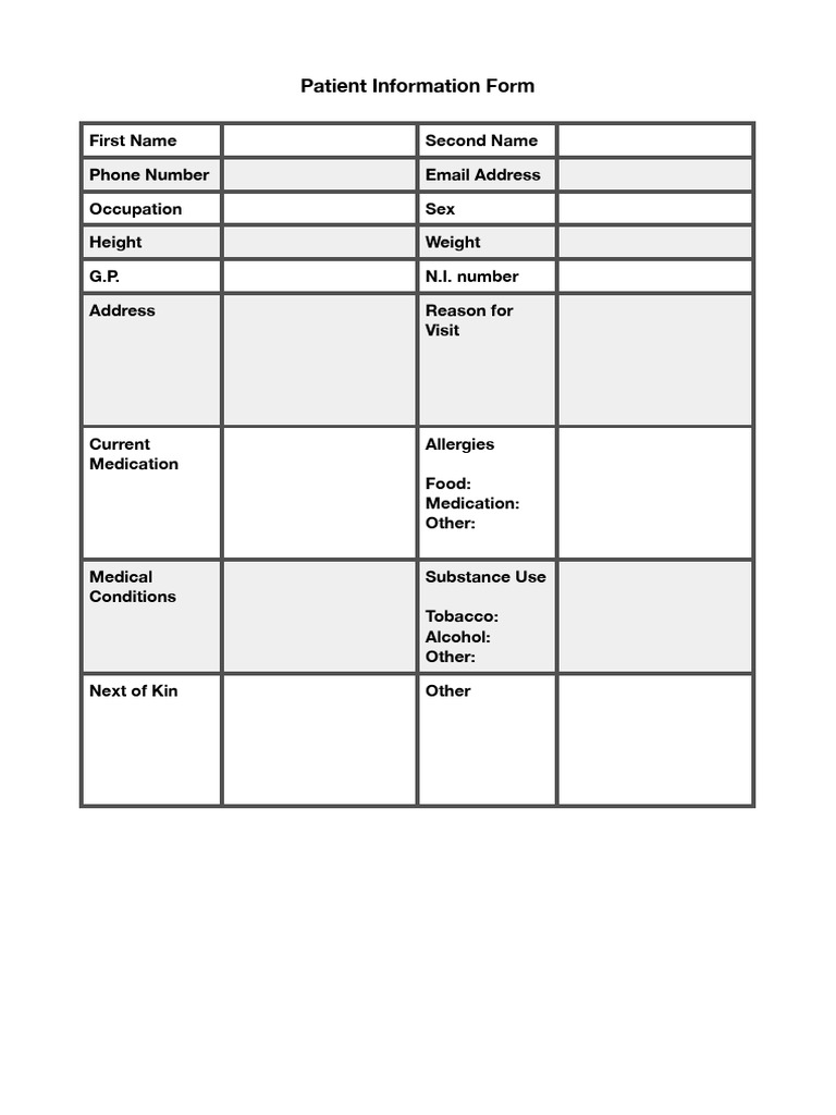 Practice Intake Form | PDF
