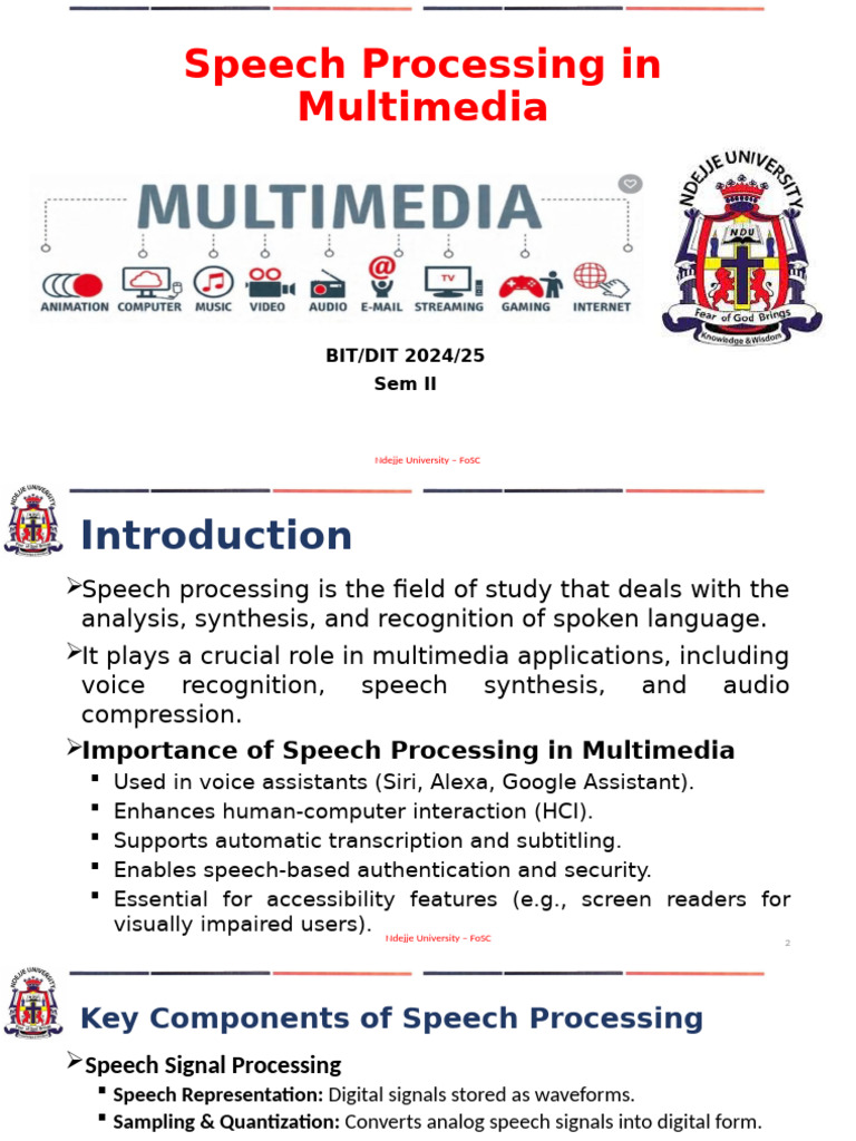 Speech Processing in Multimedia | PDF | Speech Synthesis | Speech Recognition