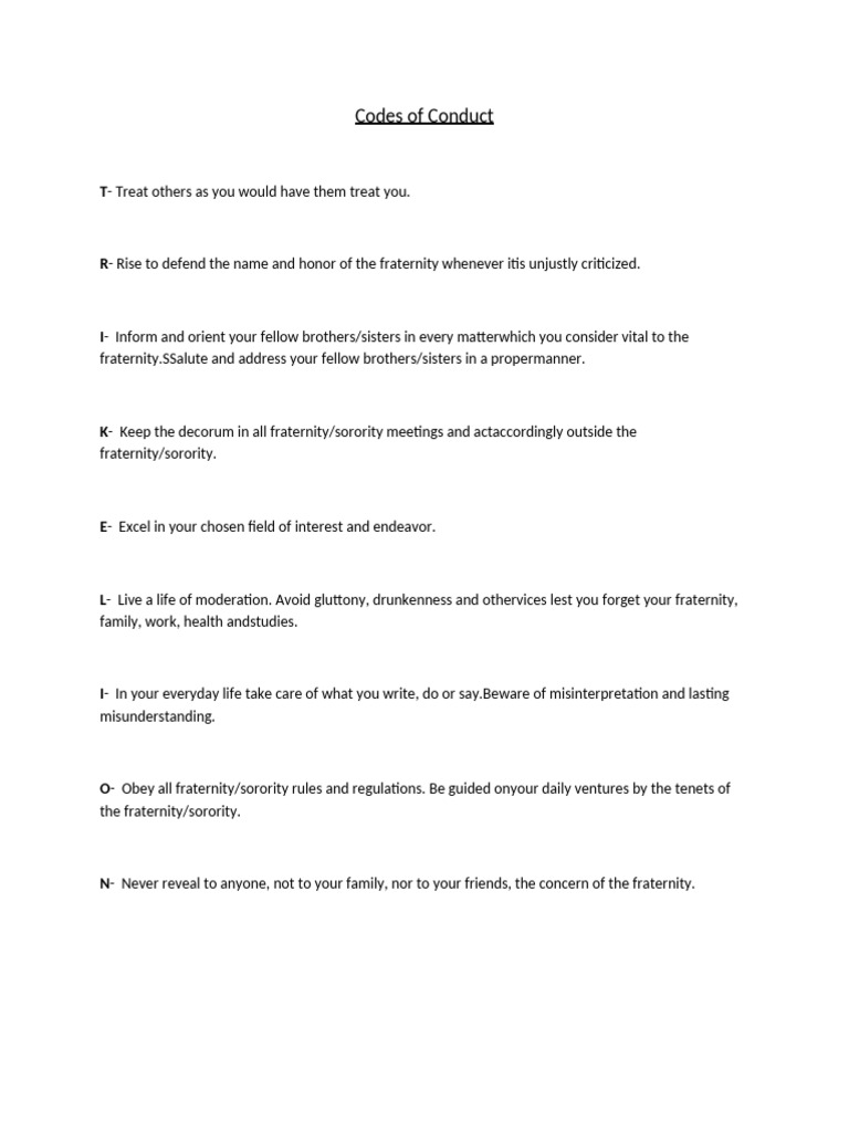 Codes of Conduc-WPS Office | PDF