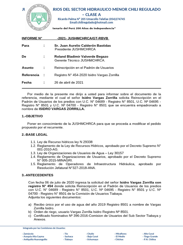 Registro #454-2020 Isidro Vargas Zorrilla | PDF