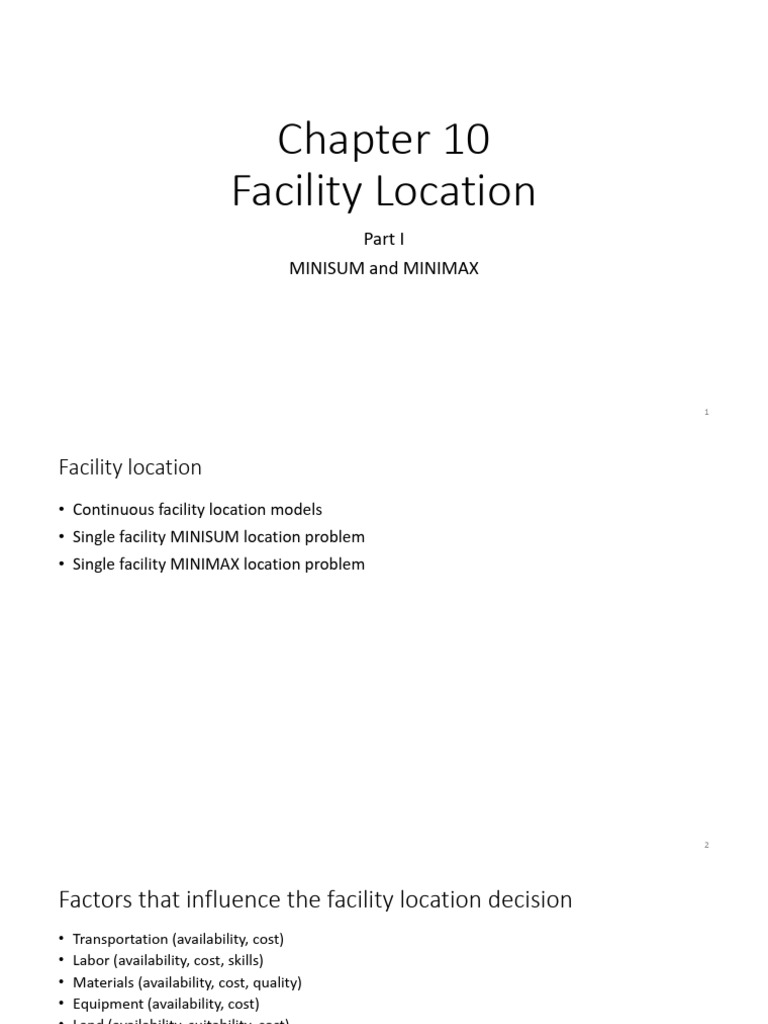 MINISUM Facility Location Strategies | PDF | Mathematical Optimization ...