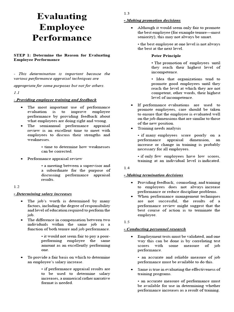 Employee Performance Evaluation Guide | PDF | Performance Appraisal ...