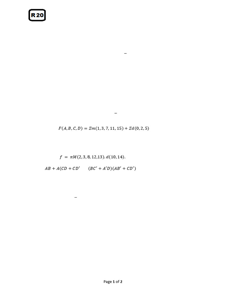 Digital Logic and Computer Architecture 20ITC05 (1) | PDF | Computer ...