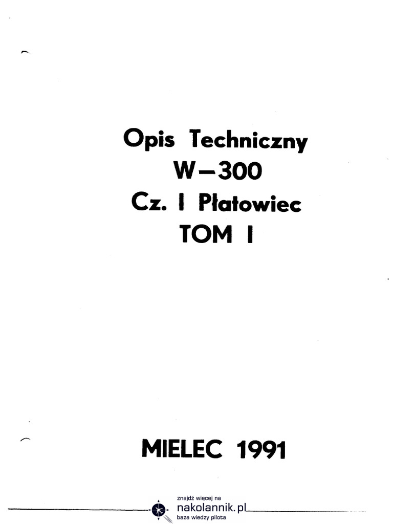 W-300 (PZL I-22 Iryda) - Platowiec - Opis Techniczny | PDF