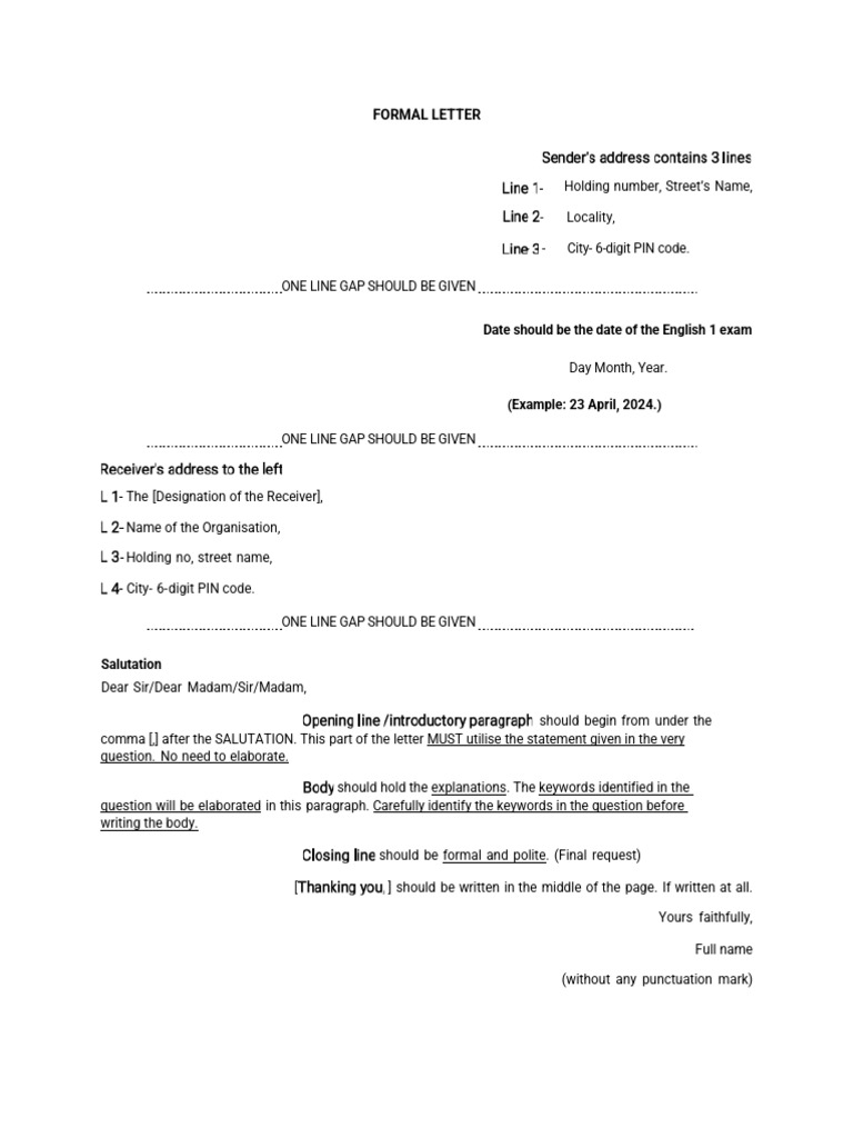 Formal Letter Format | PDF