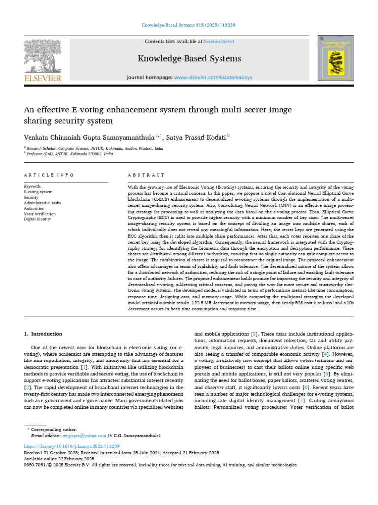 An Effective E-Voting Enhancement System Through Multi Secret Image | PDF | Electronic Voting ...