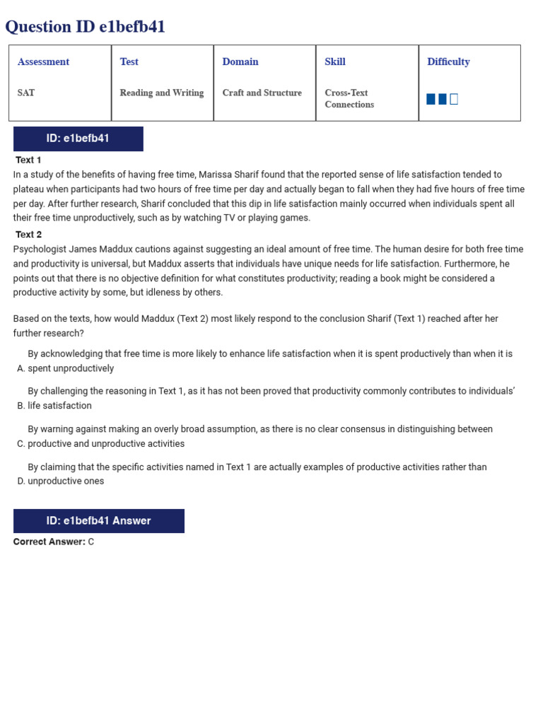 SAT Suite Question Bank-craft and Structure 5 (With Explanations) | PDF ...