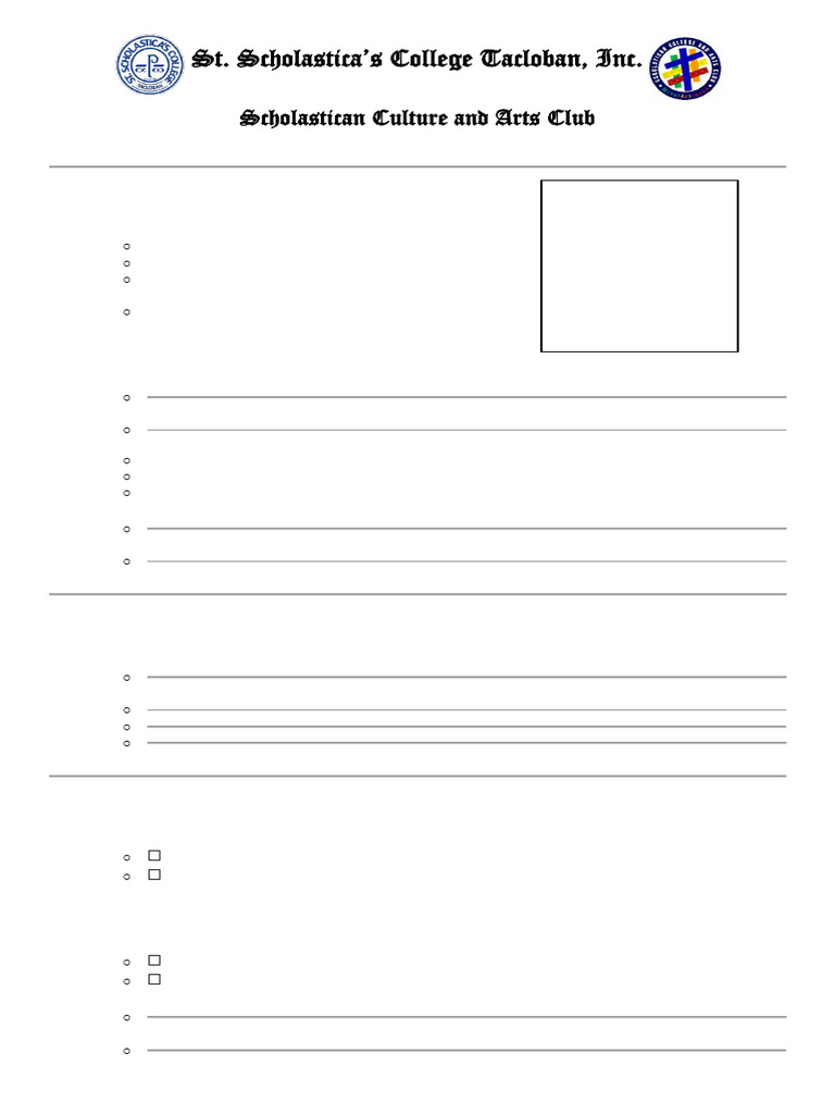 Culture and Arts Application Form | PDF